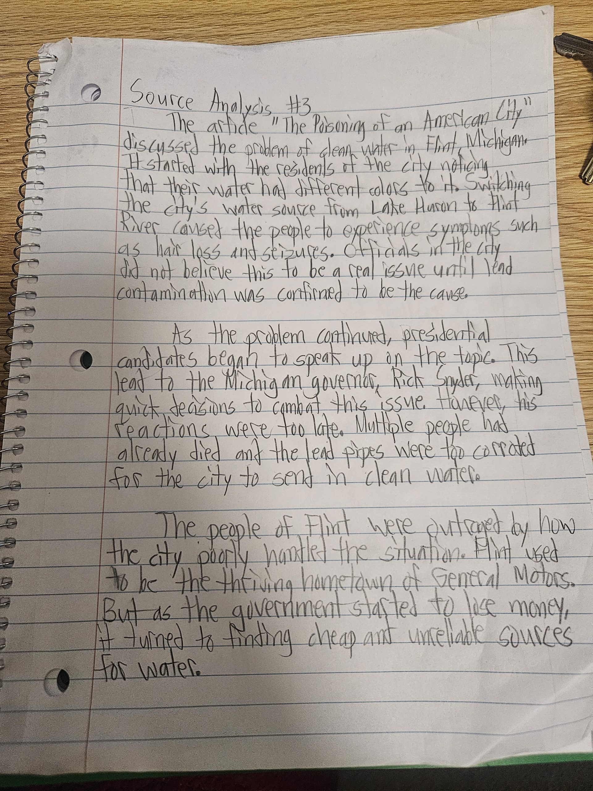 Clean Water in Flint, Michigan – Jaiden DeBoe